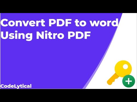 How to convert Pdf to Word using Nitro Pro 13 PDF
