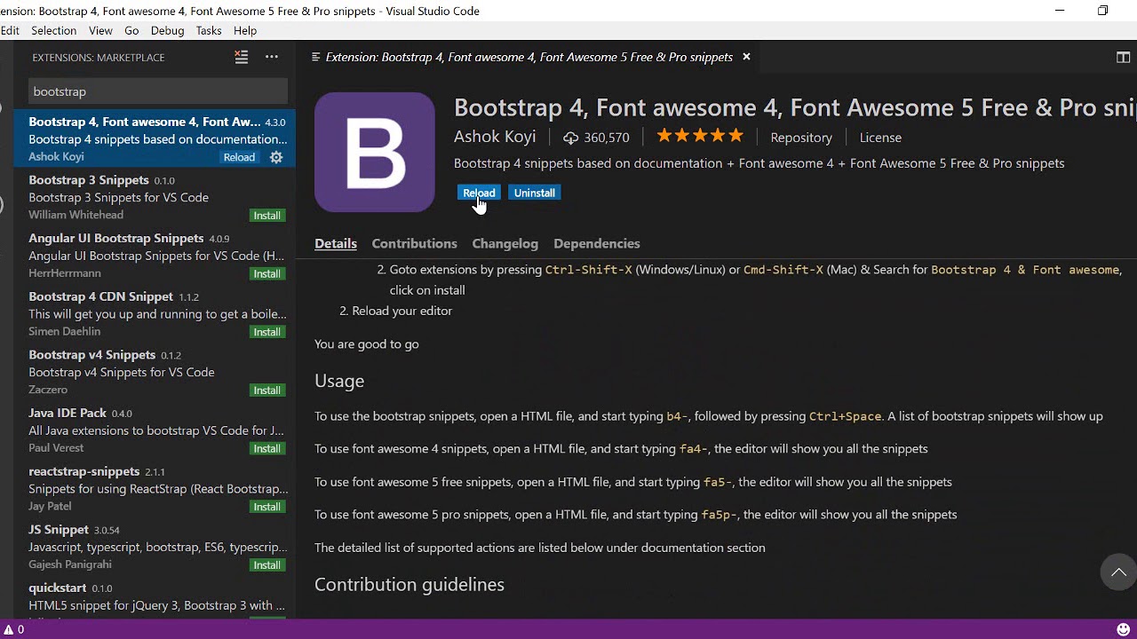 Install Bootstrap 4 in VS Code Extension | how to use Bootstrap in VS Code Project
