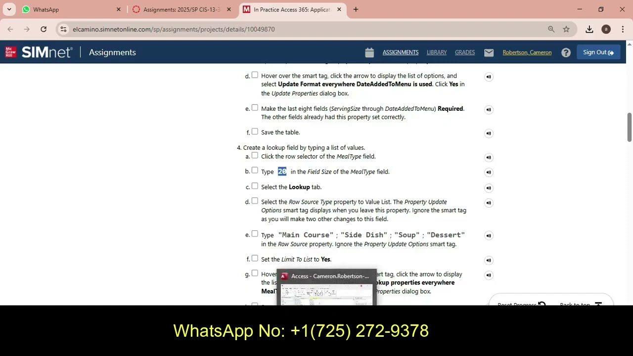 MagnificentMeals-ACC-ACP-1 | In Practice Access 365: Application Capstone Project (Chs1-4) | SIMNET