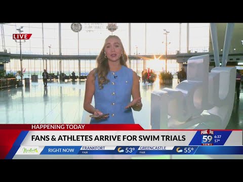 Indianapolis International Airport welcoming swimmers and fans in style, ahead of Olympic Team Trial