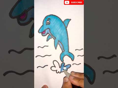 Dolphin drawing tutorial ❤️ #dolphindrawing #dolphinart #drawing #art #youtubeshorts #short