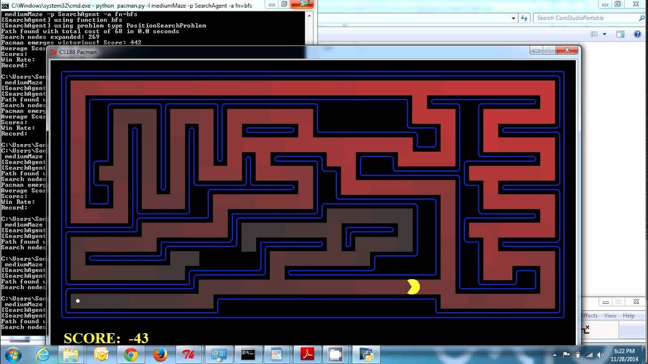 Pacman solution using BFS