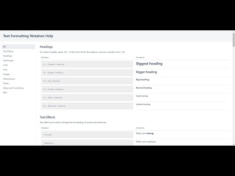 JIRA Text Formatting
