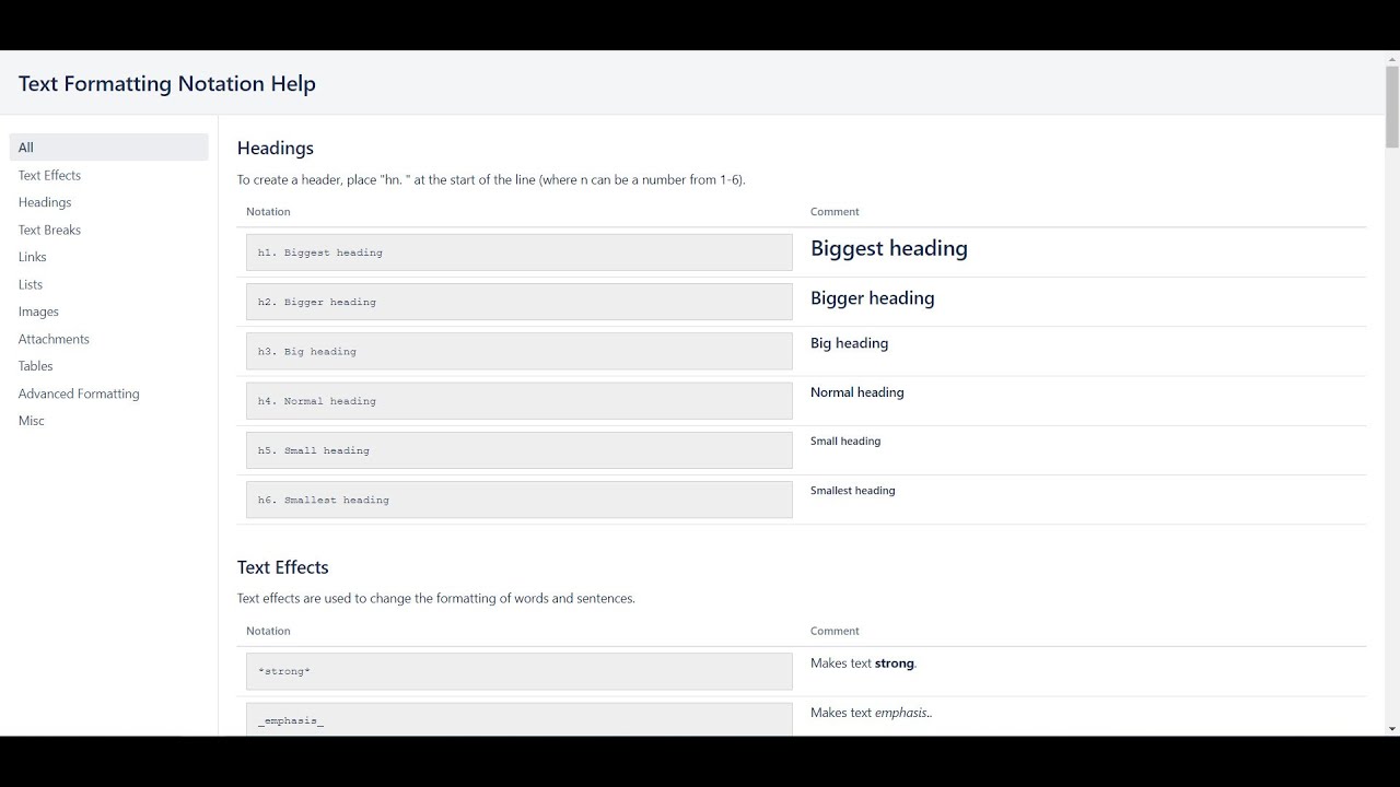 JIRA Text Formatting