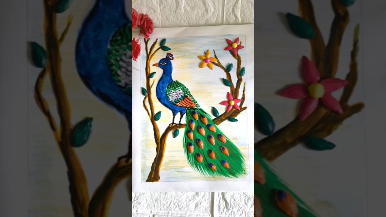 pumpkin seeds craft #coverpage #craft #diy #peacock #art #pumpkinseeds #ideas #ytshorts#like#shorts
