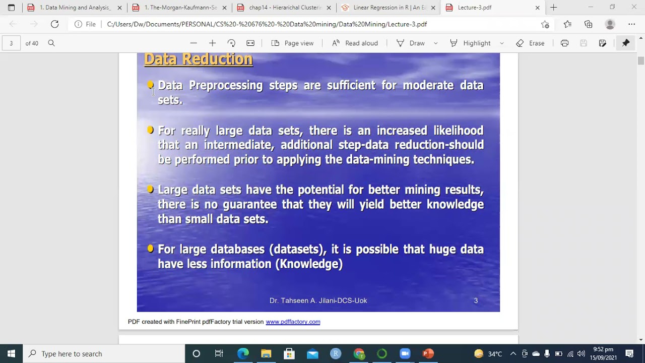 4.1 - Data Mining - Data Reduction Techniques