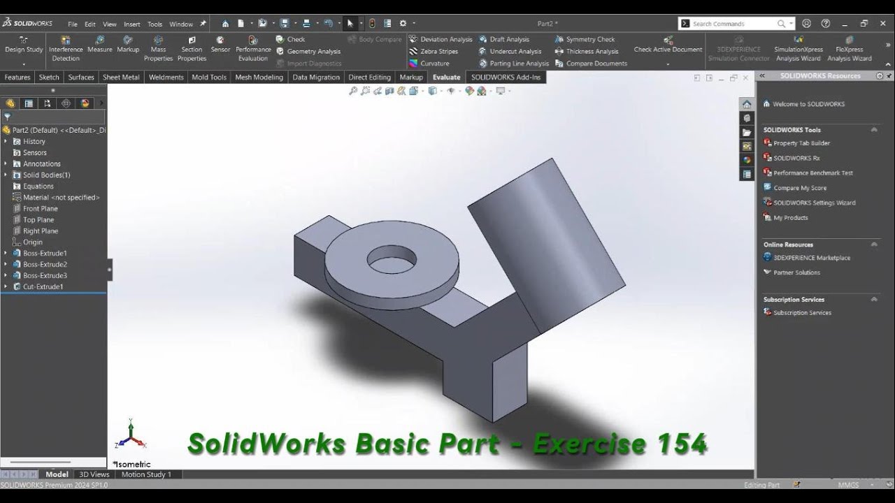 SolidWorks Basic Part - Exercise 154