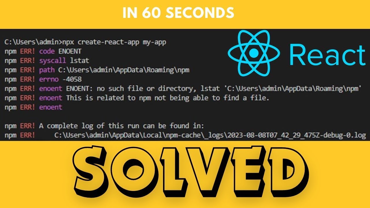 Npx create-react-app not working error in Visual Studio Code React JS SOLVED by using 4 ways