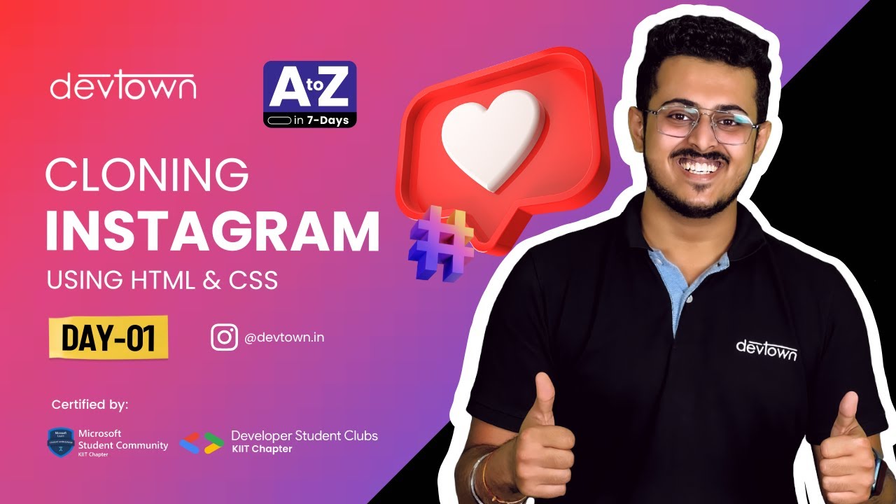 [LIVE] INSTAGRAM Clone A to Z in 7 - Days | Using HTML CSS | DAY 01