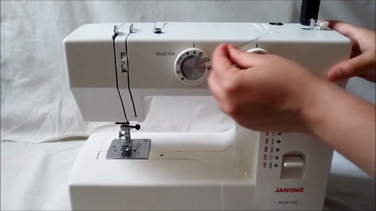 How to Thread a Sewing Machine - Janome Model 1560 - Simple threading Tutorial - Step by Step