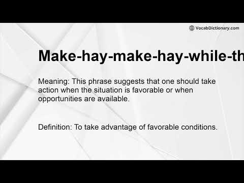 Make-hay-make-hay-while-the-sun-shines Meaning