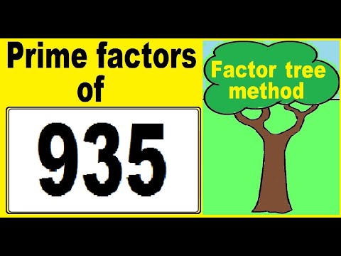 Prime factors of 935. Prime factors decomposition of 935. Factor tree method.