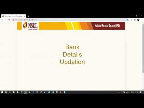 NPS Bank Account Details Updation in NSDL CRA
