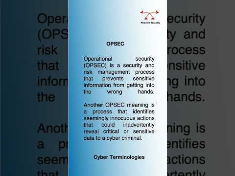 CyberSecurity Definitions | Operational security (OPSEC)