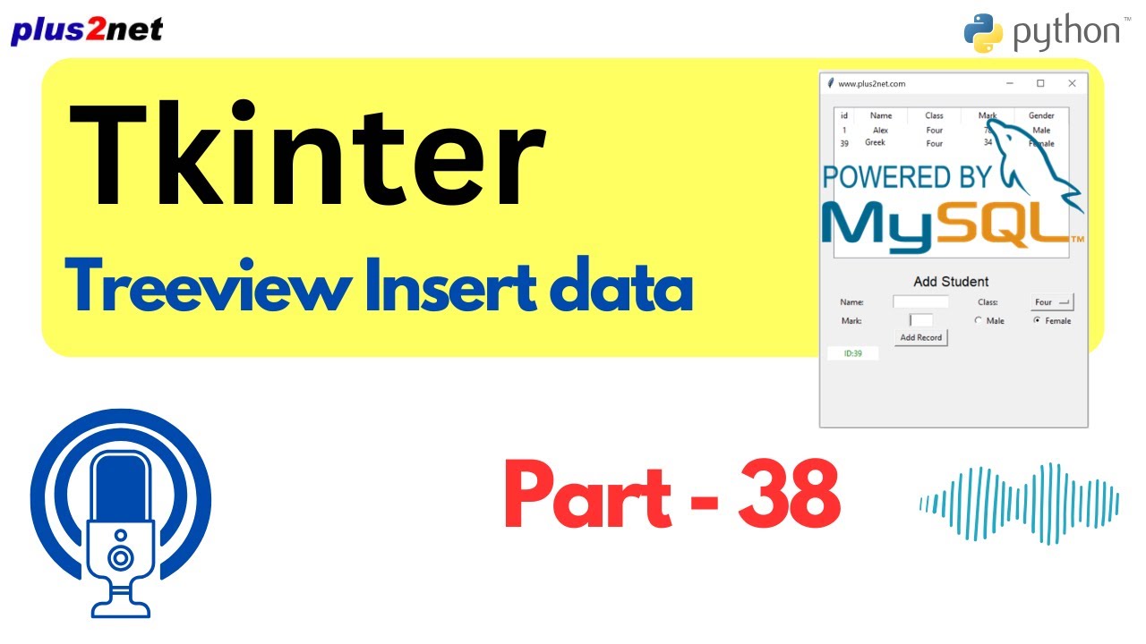 How to Insert Data into MySQL with Tkinter Treeview: Python GUI Tutorial | #Python #Tkinter