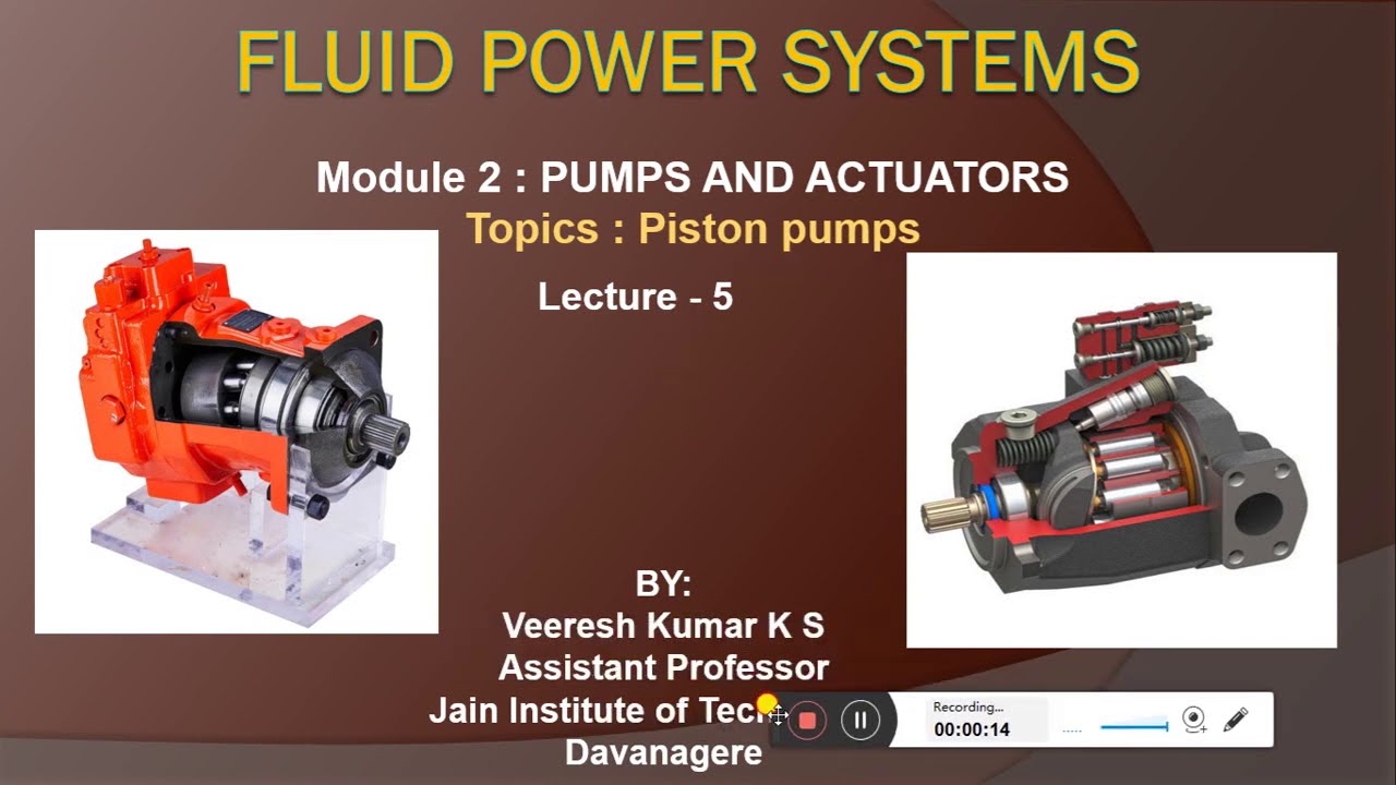 Piston Pumps, Module 2 Lecture 5 of Fluid power systems