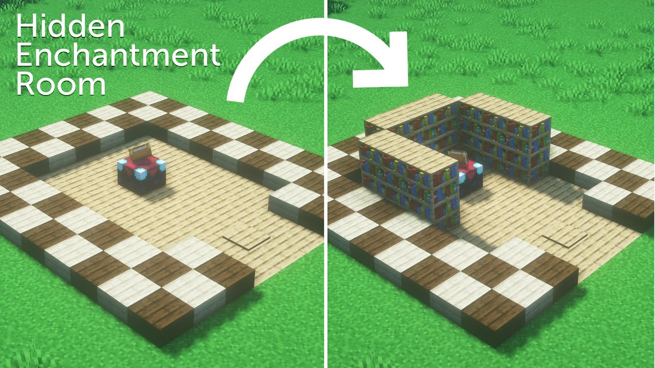 ⚒️ Minecraft Redstone Tutorial : Hidden Enchantment Room 📚 | Automatic Hidden Enchantment Room 📚