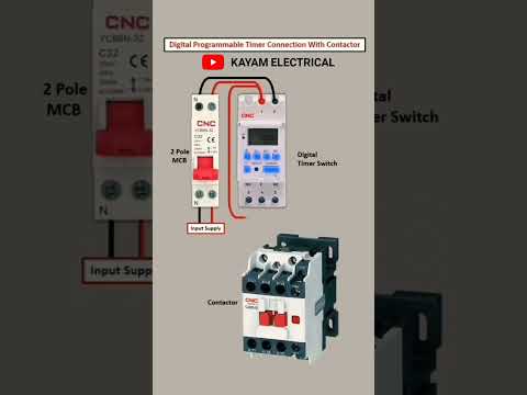 digital programmable timer connection with contactor #shorts #youtubeshorts #electrical