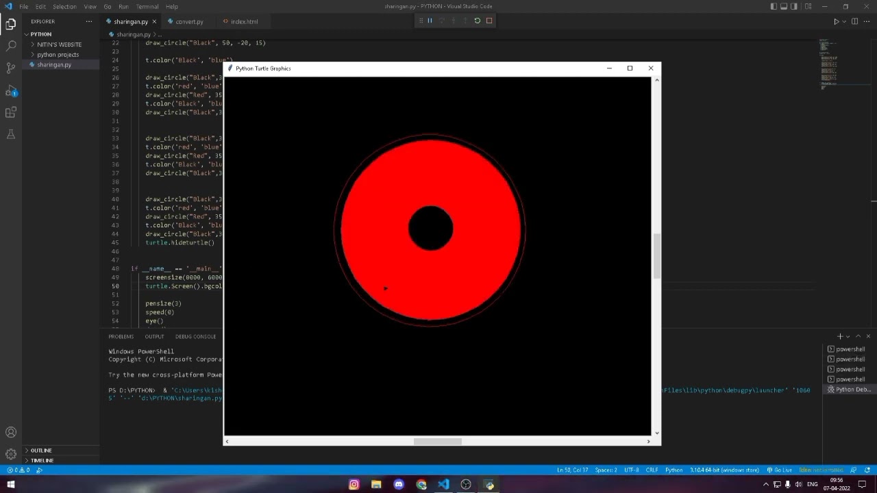 HOW TO MAKE SHARINGAN USING PYTHON!! | CODE WITH NITIN