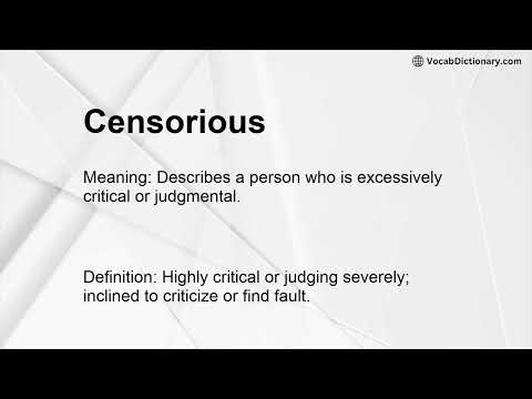 Censorious Meaning