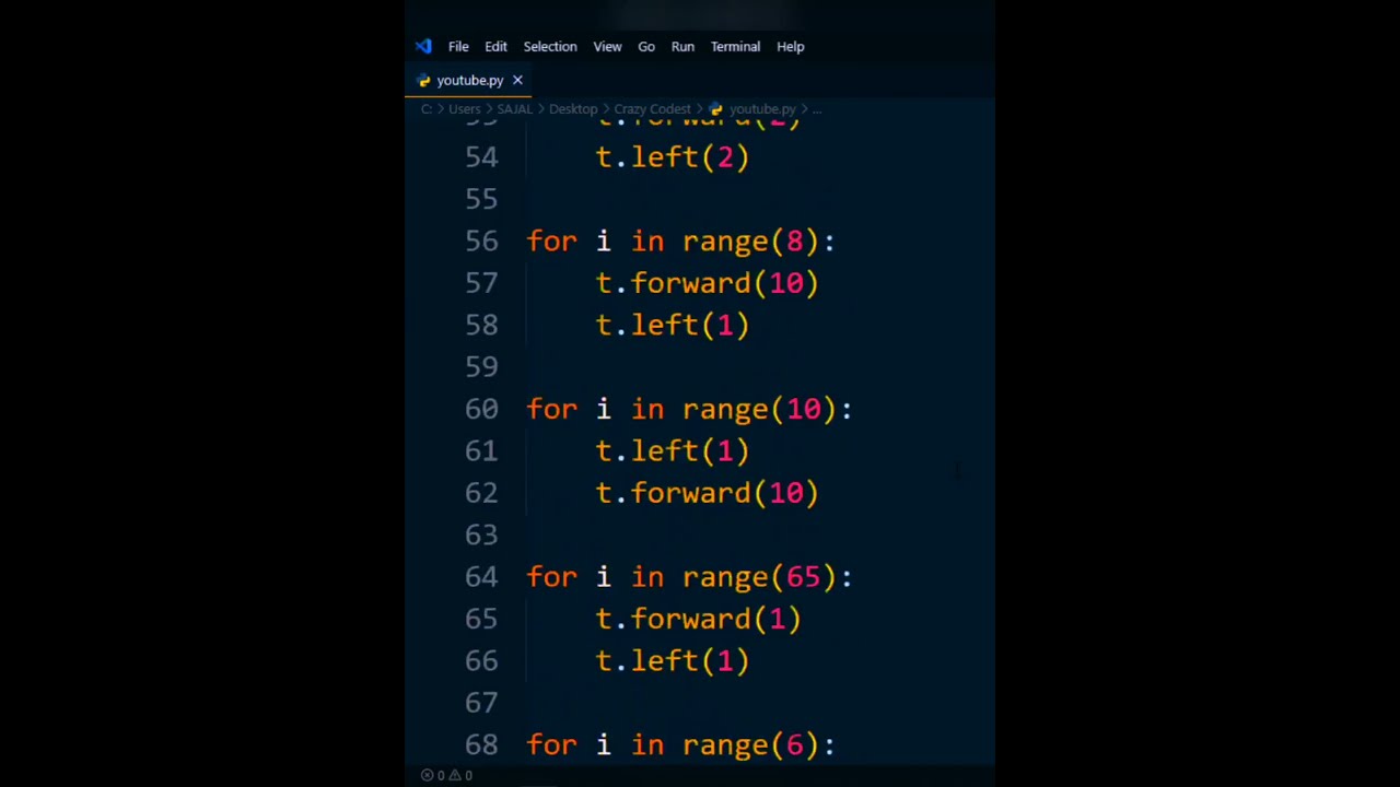 Drawing YouTube Logo Using By Python Code #coding #python #shorts #turtle #coder #cse #viralshorts