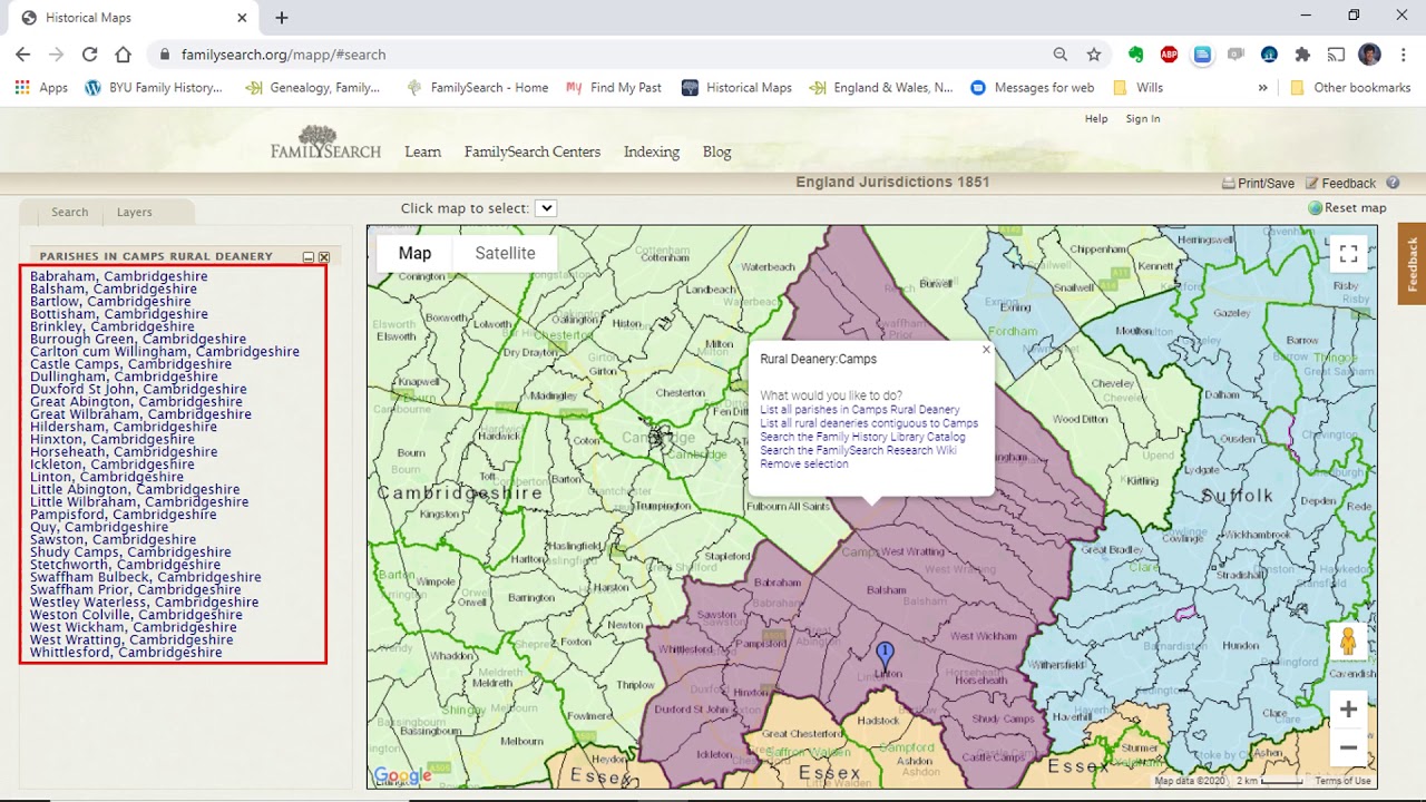 England Jurisdictions Map 1851 by Vivien Brown