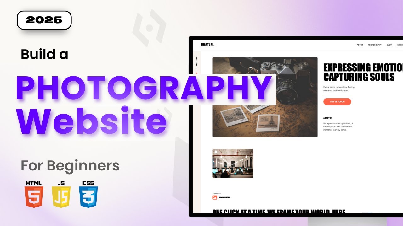 Build a Photography Website Project | HTML CSS JavaScript Responsive Portfolio 2025