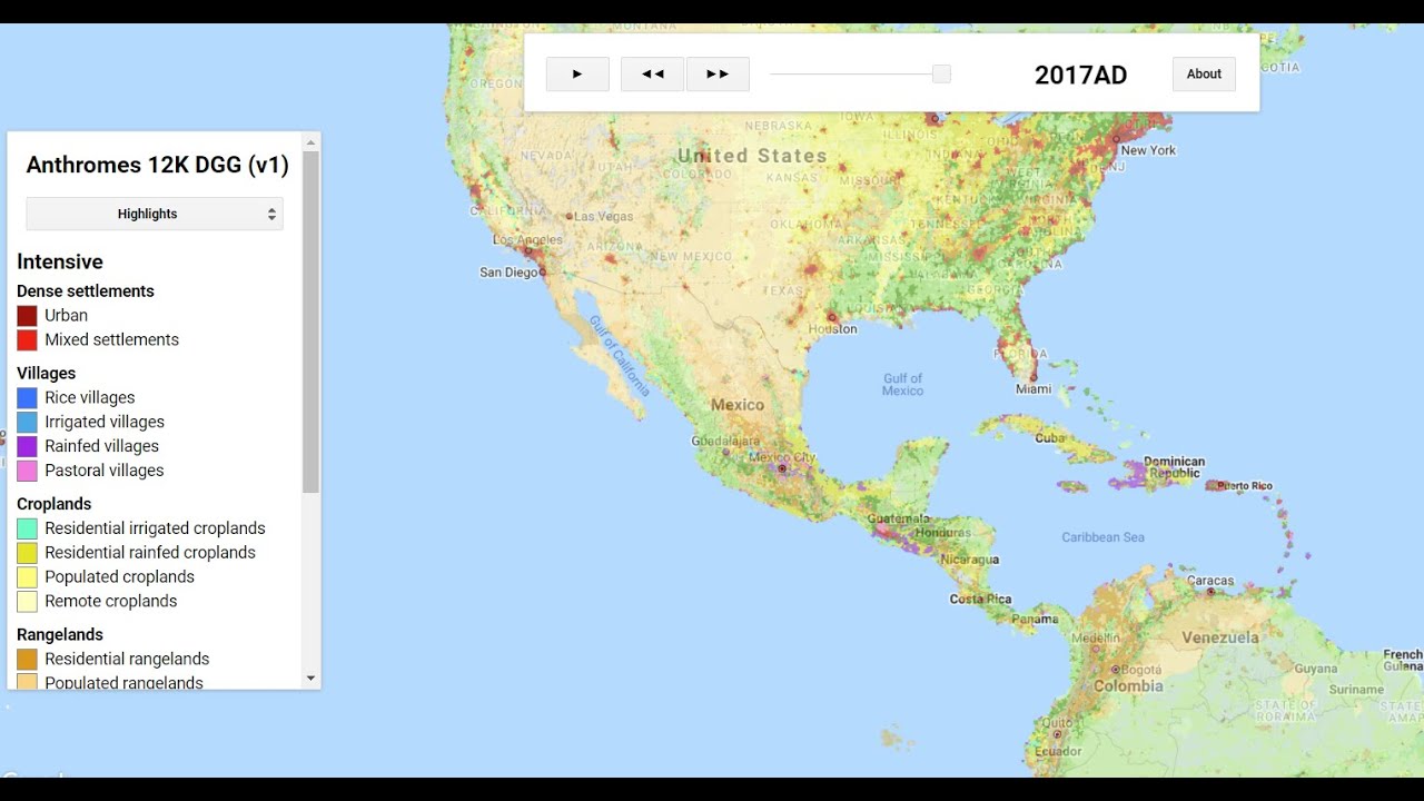 Navigating anthromes interactive map