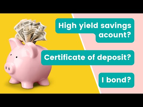 Three accounts you NEED to know about: high yield savings, certificate of deposit, and I Bond