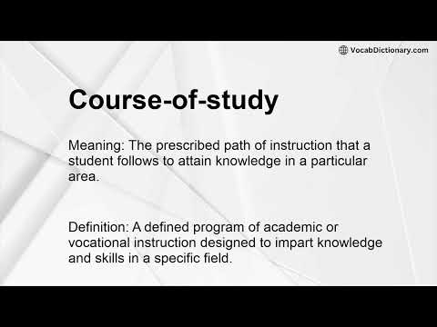 Course-of-study Meaning