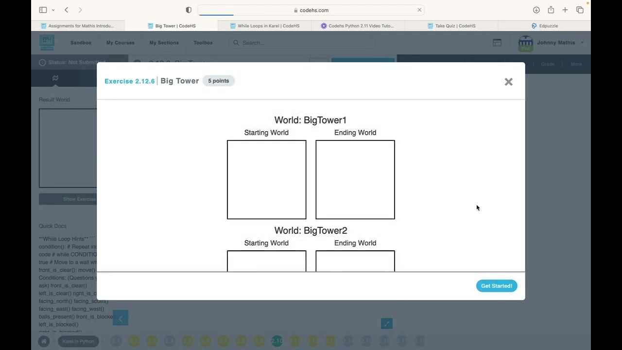 CodeHs Python 2.12 Video Tutorial: While Loops