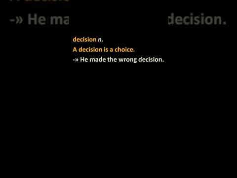 decision, meaning, definition, pronunciation & example