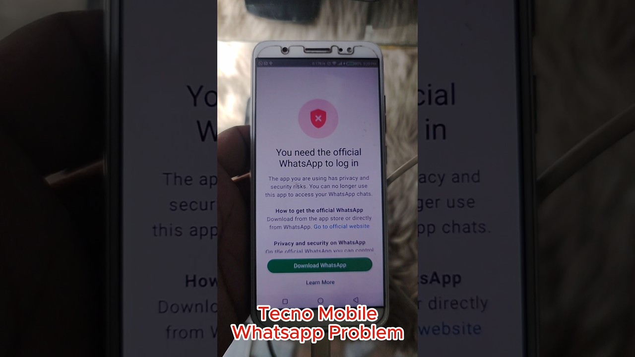 How TO Fix You Need The Official Whatsapp To Log In | whatsapp login problem | Number Not Verified