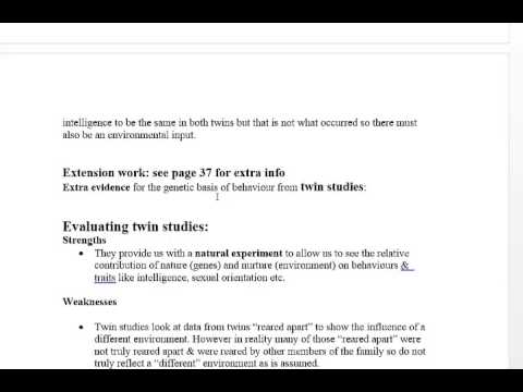 Approaches 7 : Biological twin studies selective breeding etc