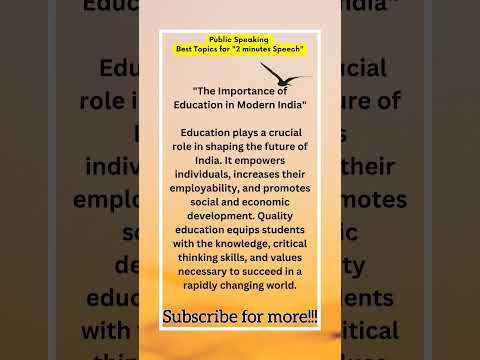 Public Speaking | Best Speech Topics | 2 minutes Speech #easyenglish #spokenenglish