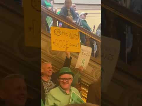 State Rep. JD Prescott (R) Gets BOOED While Speaking at Property Tax Rally - Indiana State House.