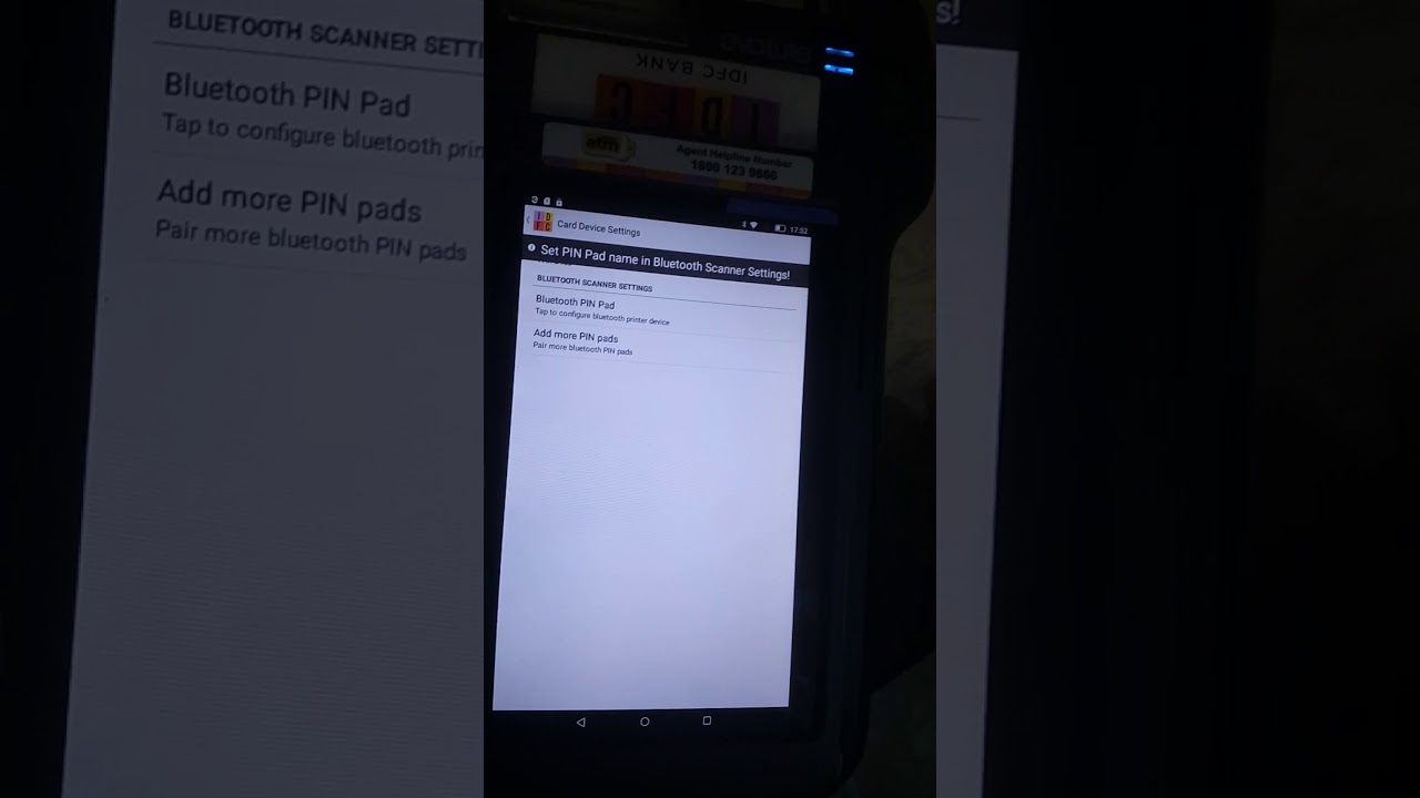 idfc pinpad setting