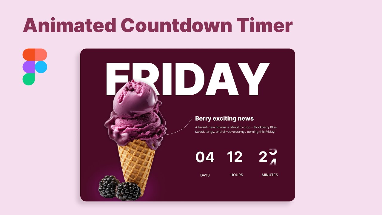 Figma Animated Countdown Timer | Beginner Friendly