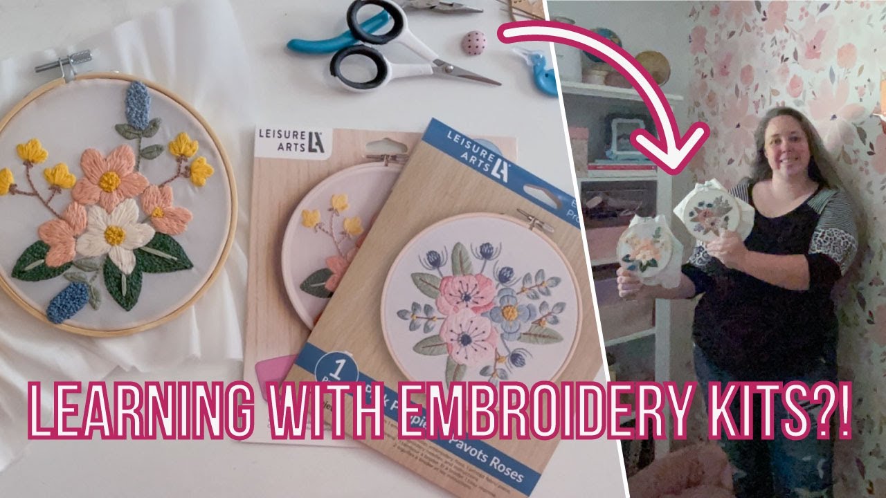 Learning Embroidery with an Embroidery Kit? Let's learn how to stitch! (Leisure Arts Embroidery Kit)