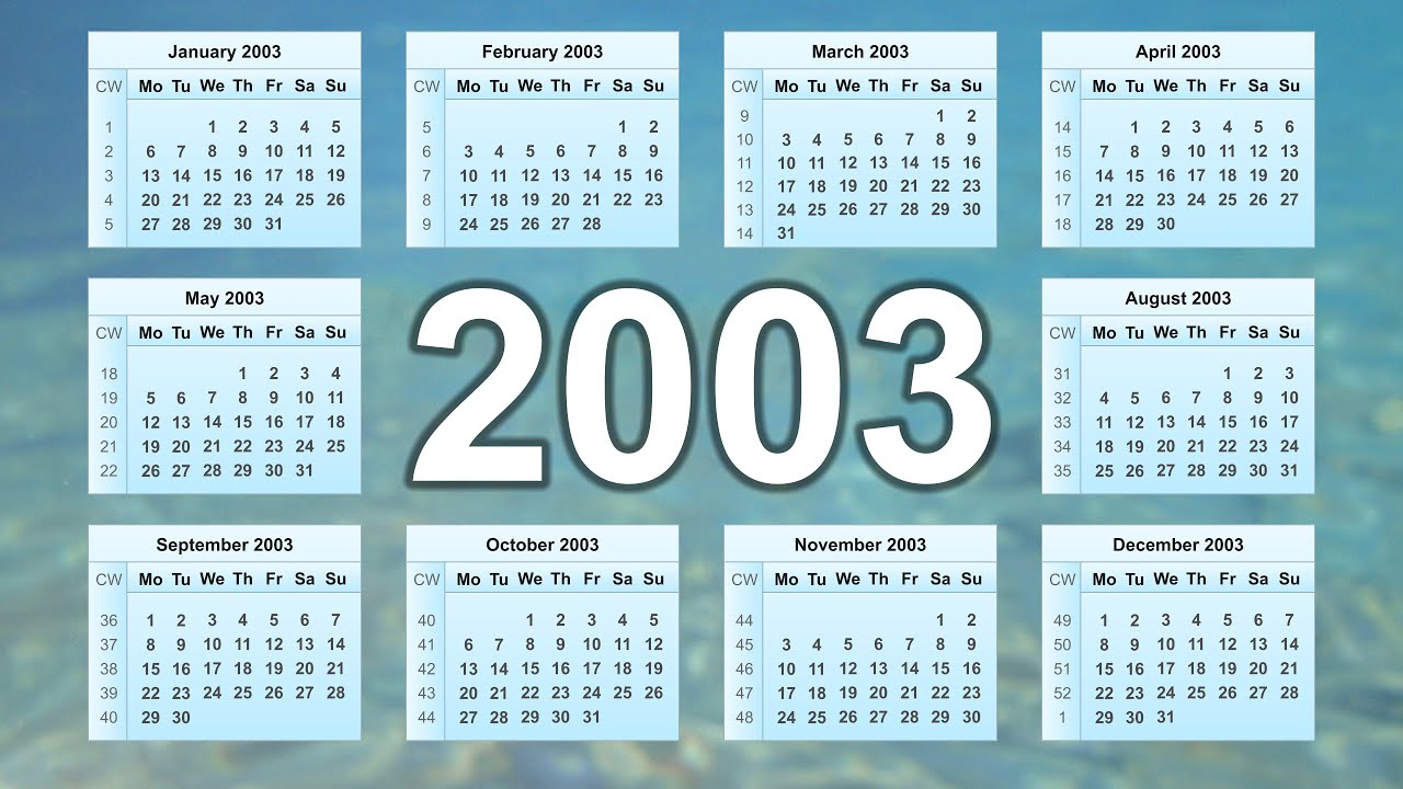 2003 Calendar