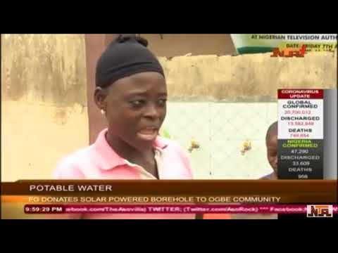 NewsExtra-Ogun Osun River Basin Development Donates12 Panel Solar Powered Borehole to Ogbe Community