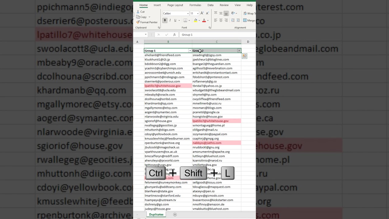 Find duplicates from two separate lists in Excel with Conditional Formatting! #excel #exceltips