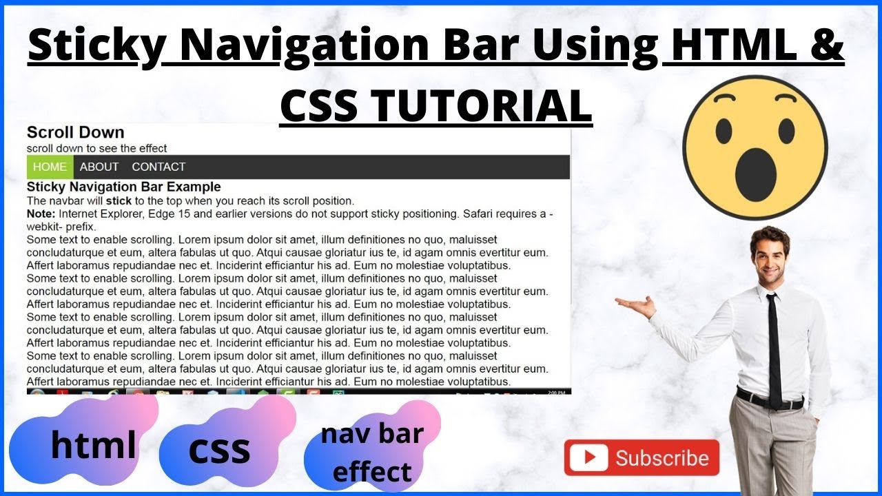 Sticky Navbar with Smooth Scroll | No Javascript No JQuery | Pure CSS Sticky Header