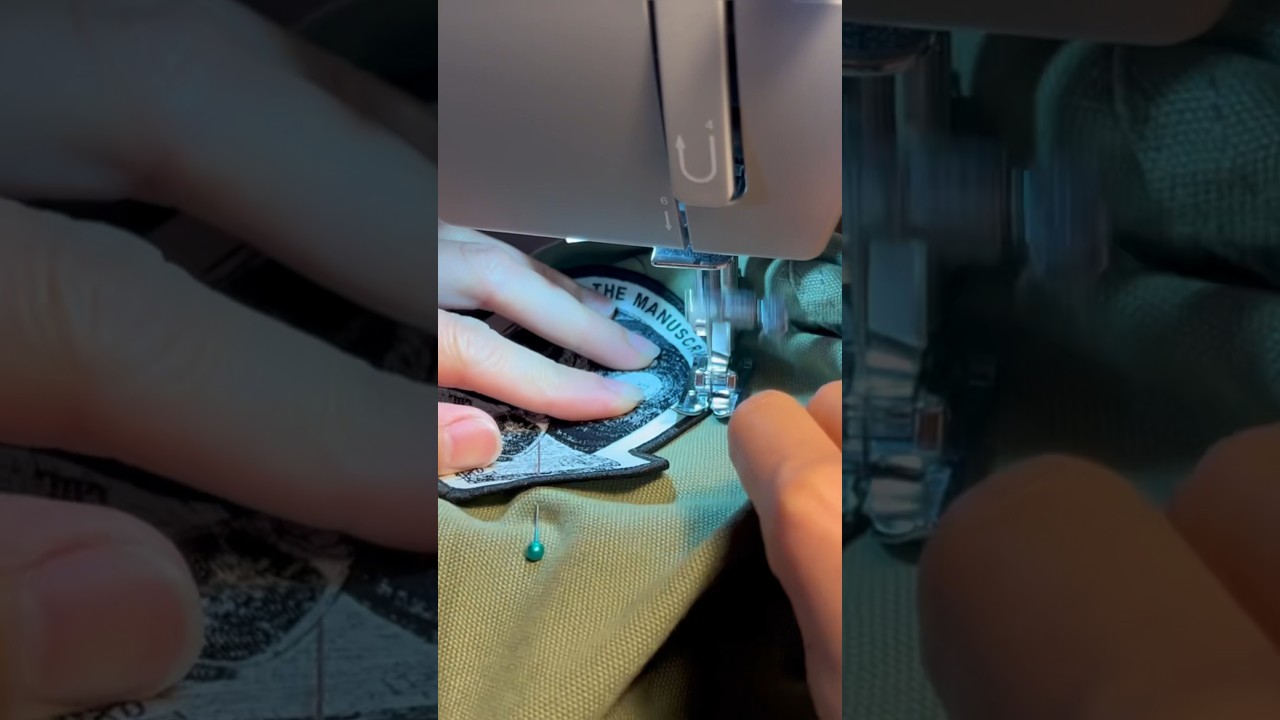 Sewing The Manuscript Patch on My Jacket #manuscript #taylorswift #ttpd #TheTorturedPoetsDepartment