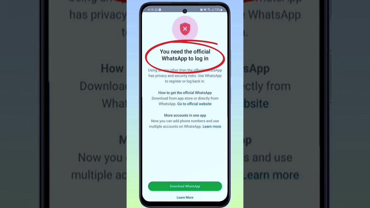 You Need the Official whatsapp to log in Problem Solution 2025|Whatsapp Login Problem Solution 2025
