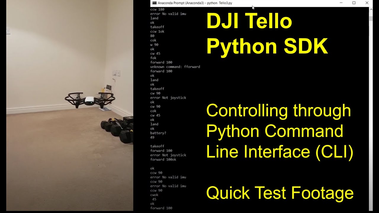 DJI Tello - Control using Python Command Line (Quick Test)