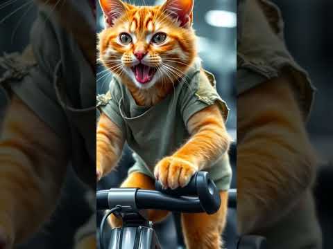 Gym tha traning Cat cartoon by LOLToon Ai Tv #support #explorepage #subscribe #shorts