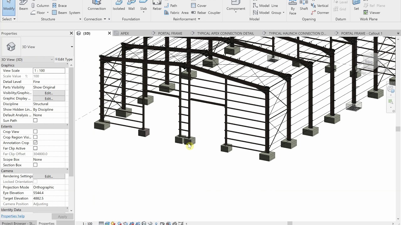 Base Plate Connection Detail - Revit