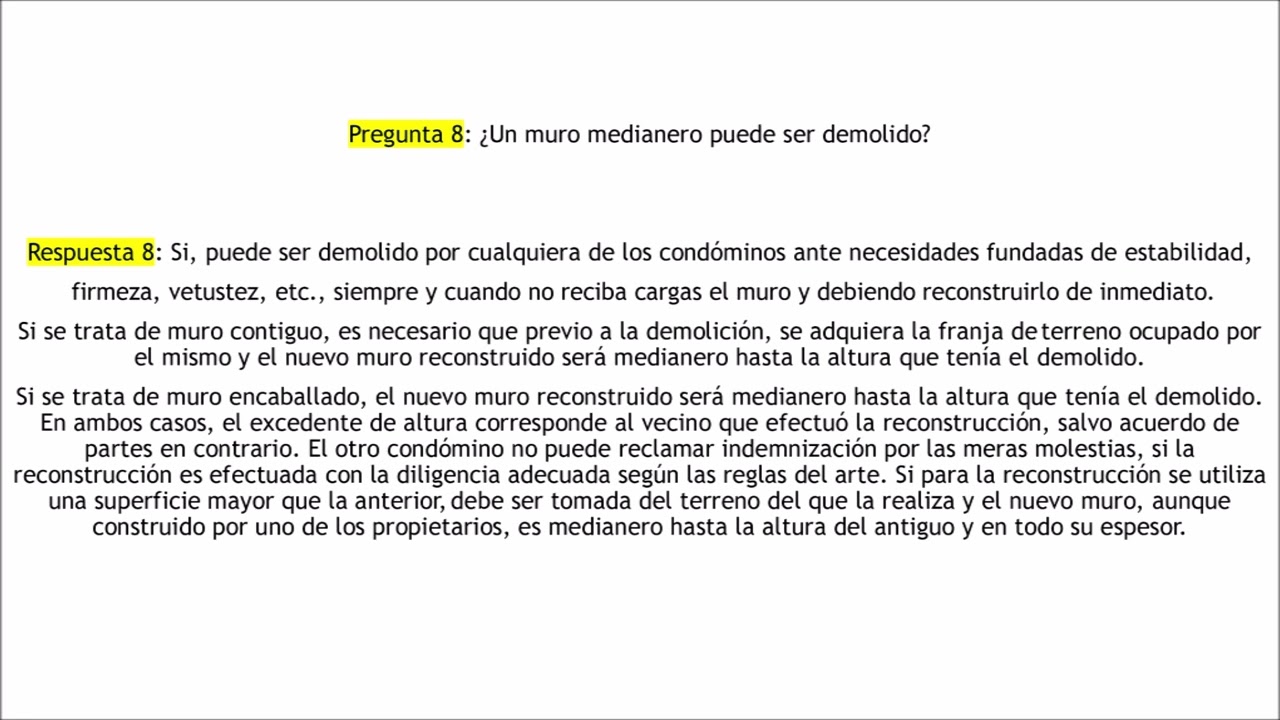 MEDIANERÍA -Preguntas y Respuestas 7 y 8