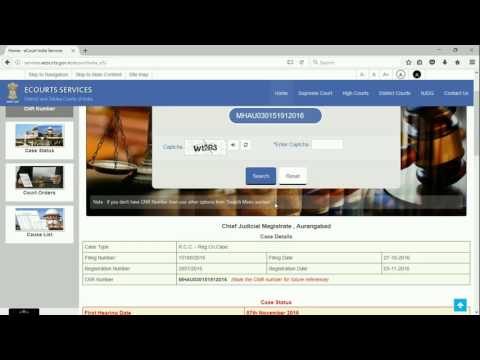 CNR Number - case status - District Court Services